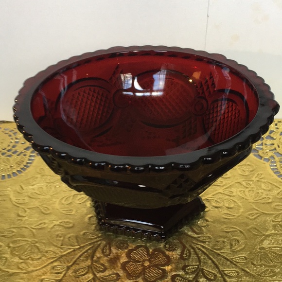 Avon | Dining | Vintage Avon Cape Cod Ruby Red Collection Footed ...